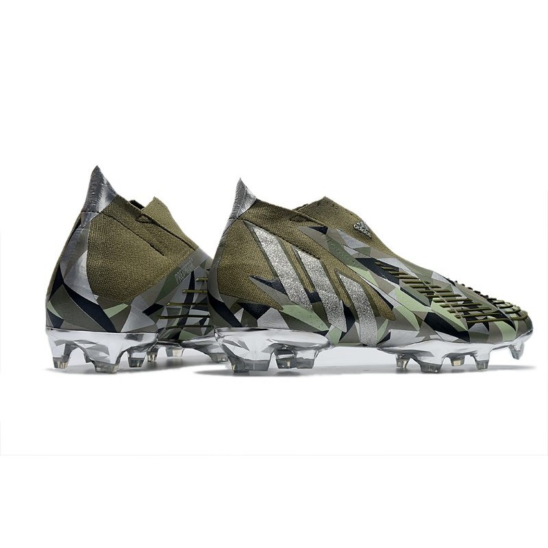 adidas Predator Edge+ FG Crystal Focus Oliva Plateado Metálico Magic Lima
