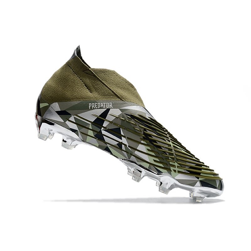 adidas Predator Edge+ FG Crystal Focus Oliva Plateado Metálico Magic Lima