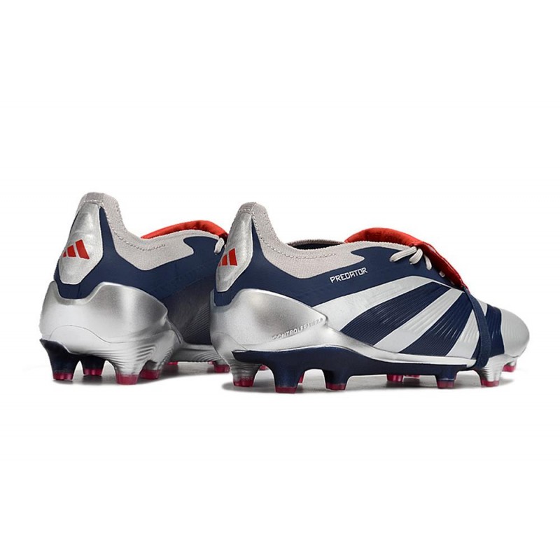 adidas Predator Elite Foldover Tongue FG Plateado Met Negro Rojo
