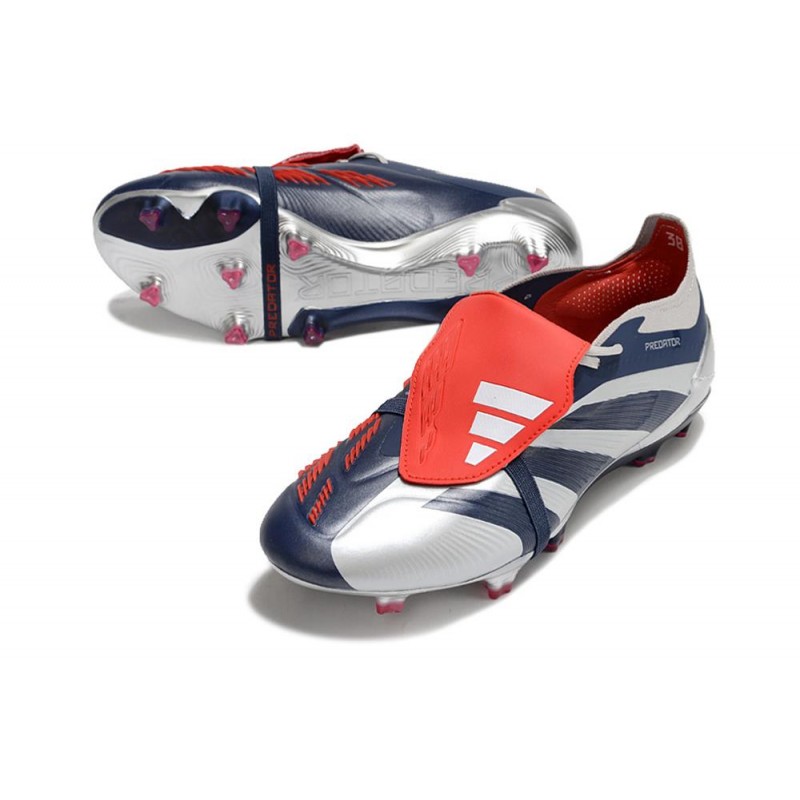 adidas Predator Elite Foldover Tongue FG Plateado Met Negro Rojo