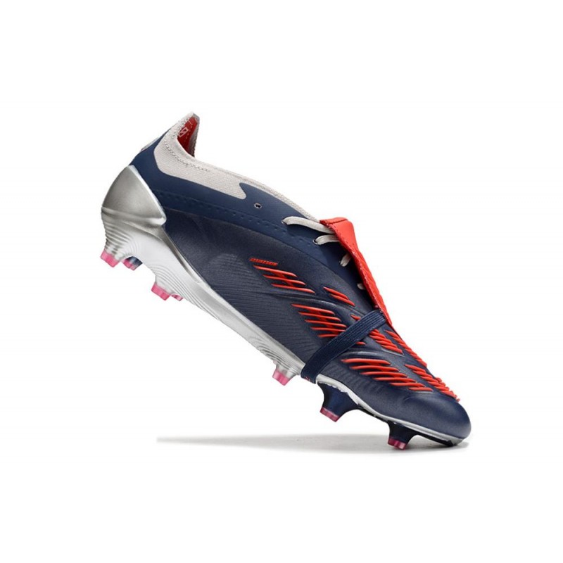 adidas Predator Elite Foldover Tongue FG Plateado Met Negro Rojo